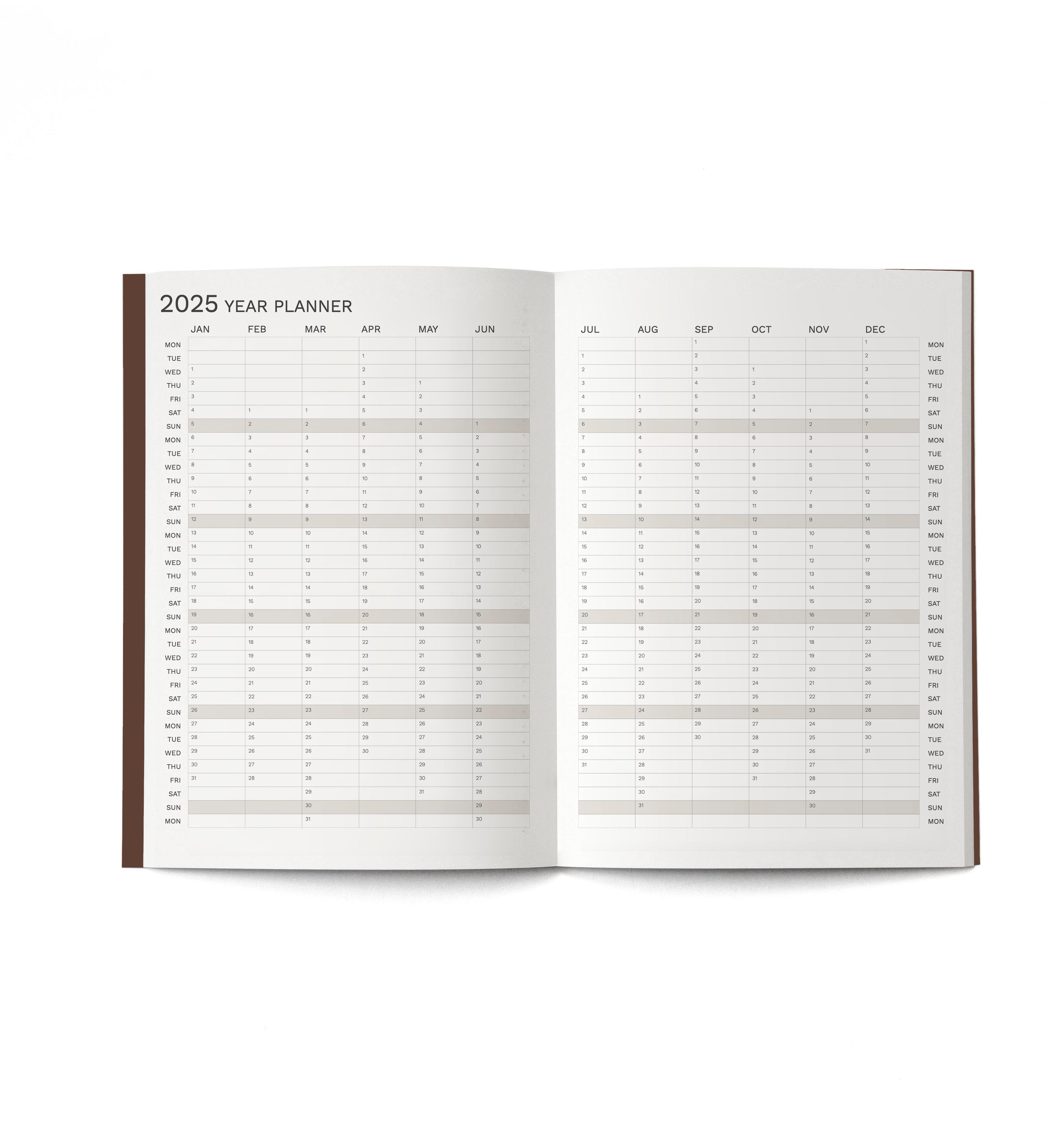 CUSTOM · 2025 Big Monthly Planner Plus · Thread Sewn binding · 56 page ...