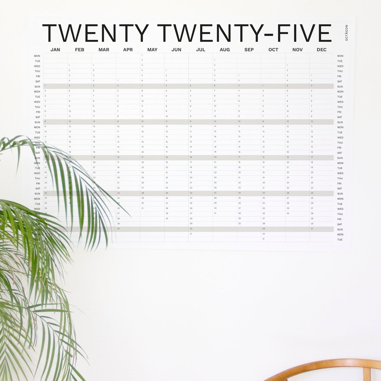 2025 Year Plan | Minimal design | Best Calendar | A0 size – OCTÀGON DESIGN